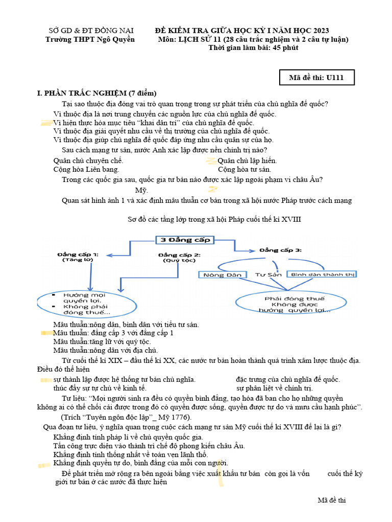 Lich Su 11 - U111 | PDF