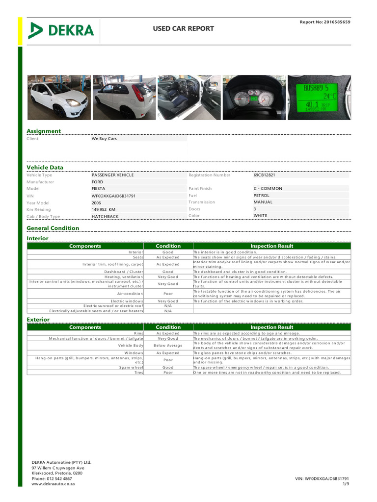 Used Car Report: Assignment | PDF | Tire | Car