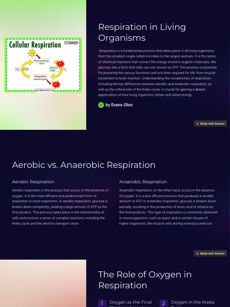 Respiration in Living Organisms | PDF | Cellular Respiration | Diet ...
