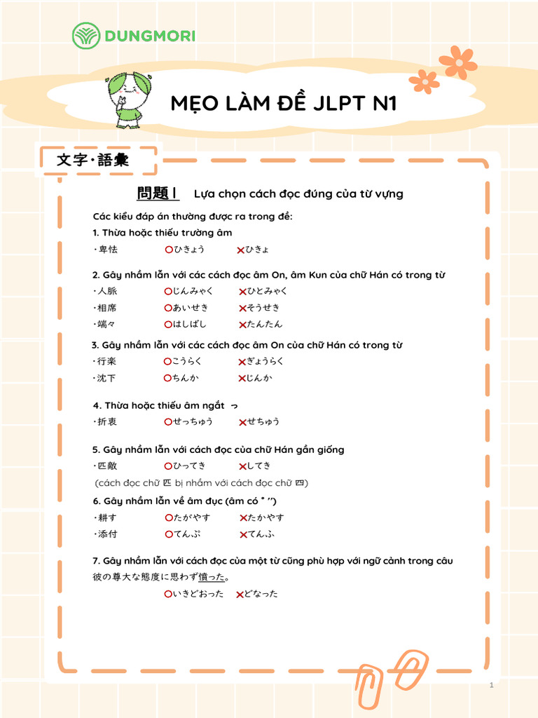 Mẹo JLPT N1 | PDF