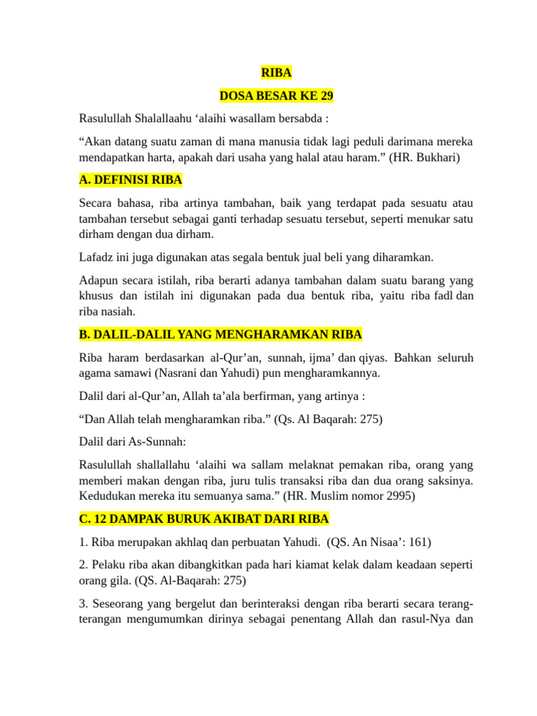 Dosa Besar RIBA | PDF