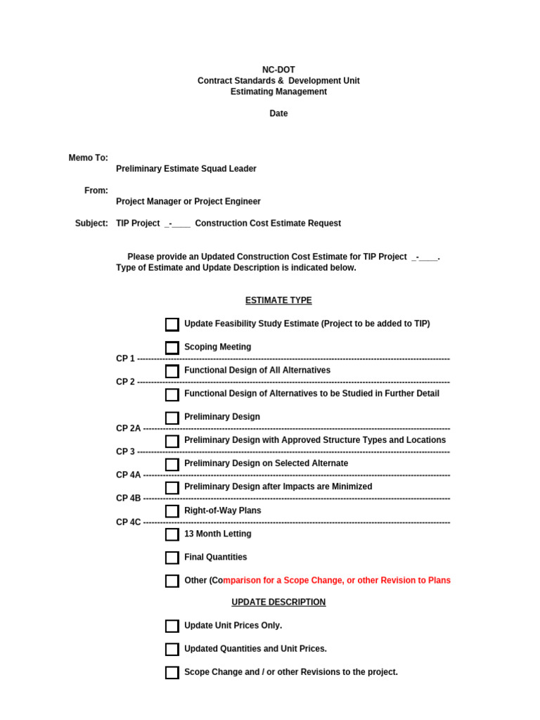 Feasibility Construction Estimate Form | PDF | Road Surface | Drainage