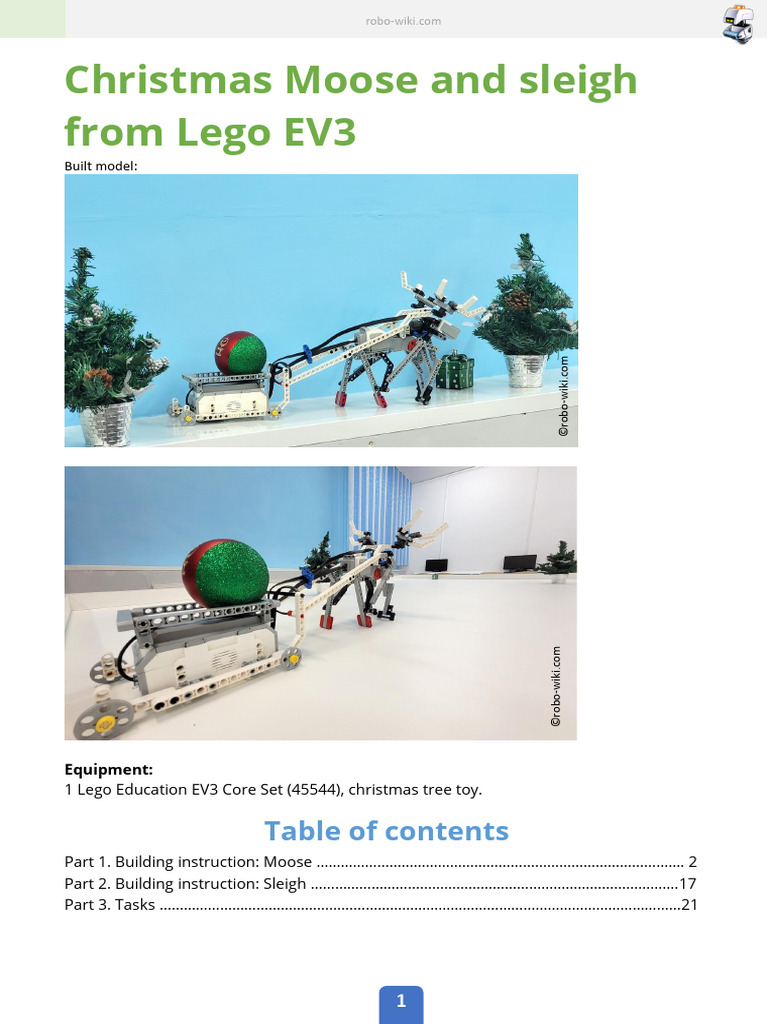 Christmas Moose and Sleigh From Lego EV3 | PDF