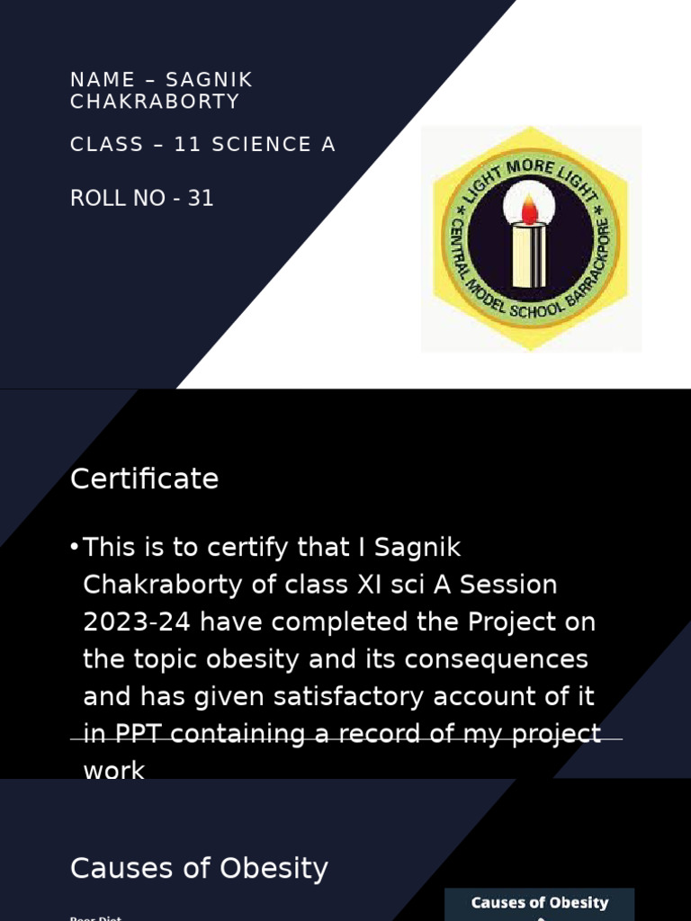 Sagnik Chakraborty's Obesity Project | PDF | Obesity | Diabetes