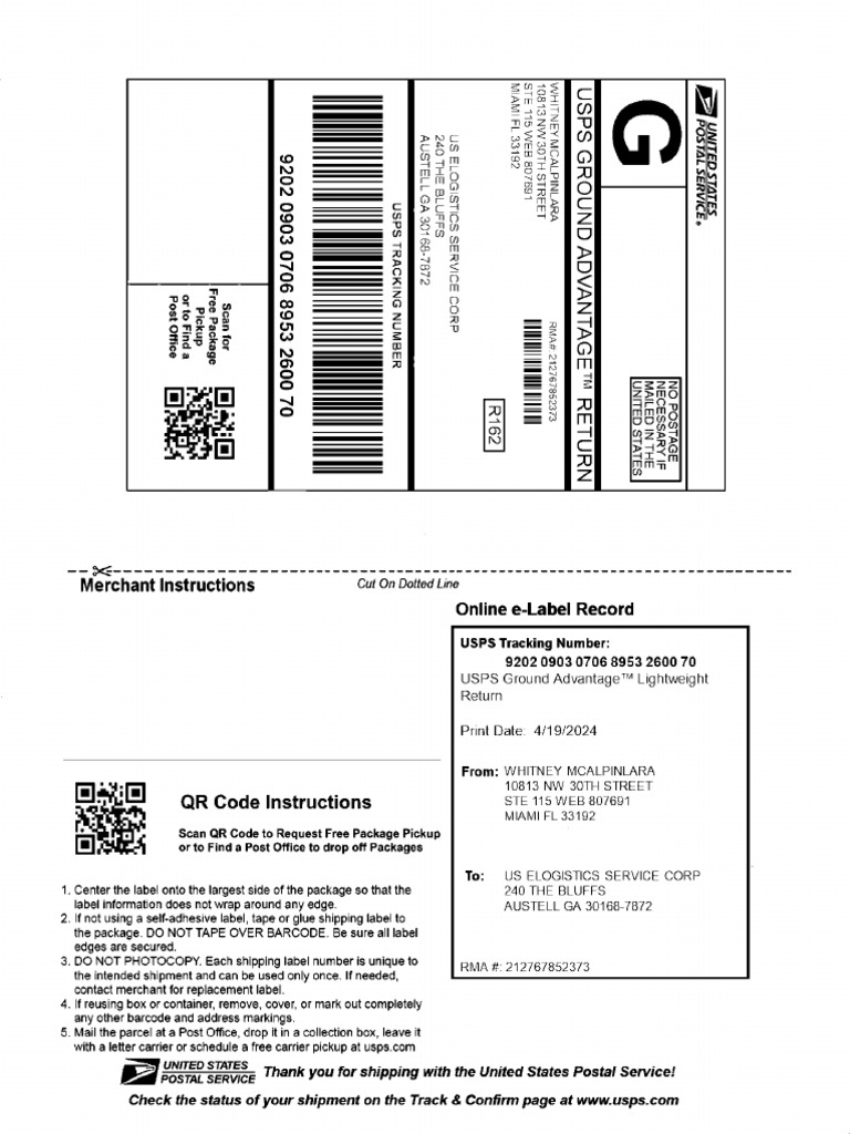 Returnlabel 212767852373 | PDF