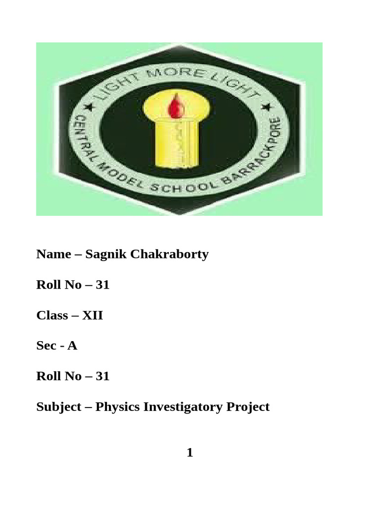 Physics Project XII | PDF | Refractive Index | Refraction