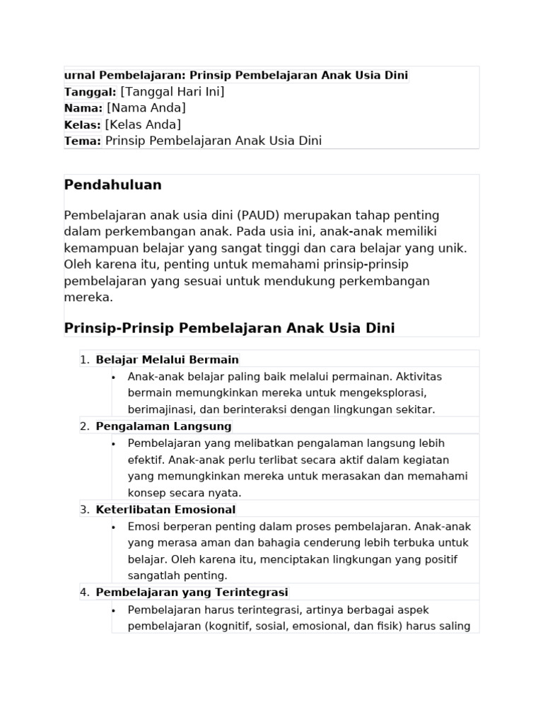 Urnal Pembelajaran Nita | PDF