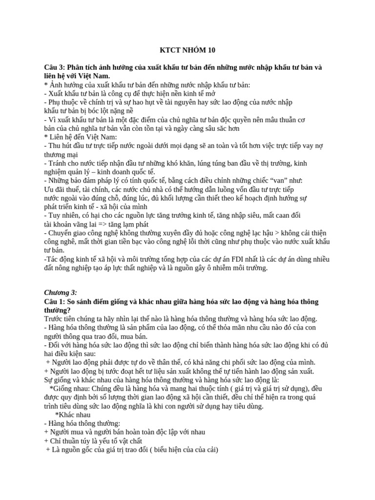 KTCT Nhóm 10 Chương 3 4 | PDF