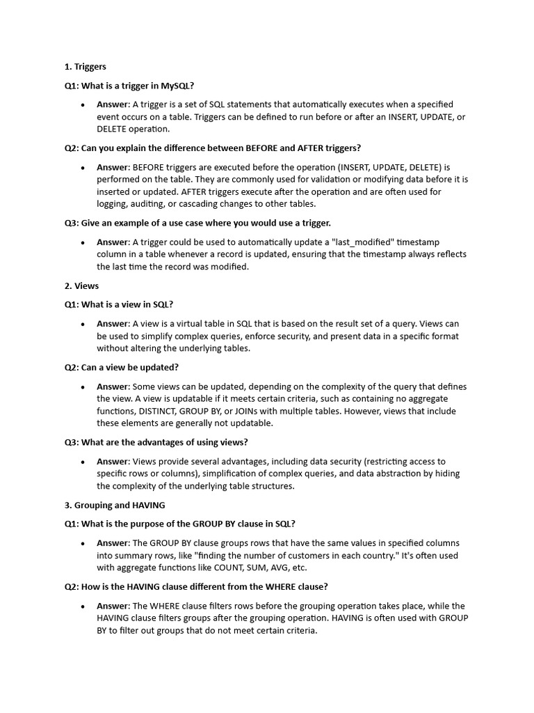 SQL QA | PDF | Database Index | Database Transaction SQL QA | PDF | Database Index | Database Transaction