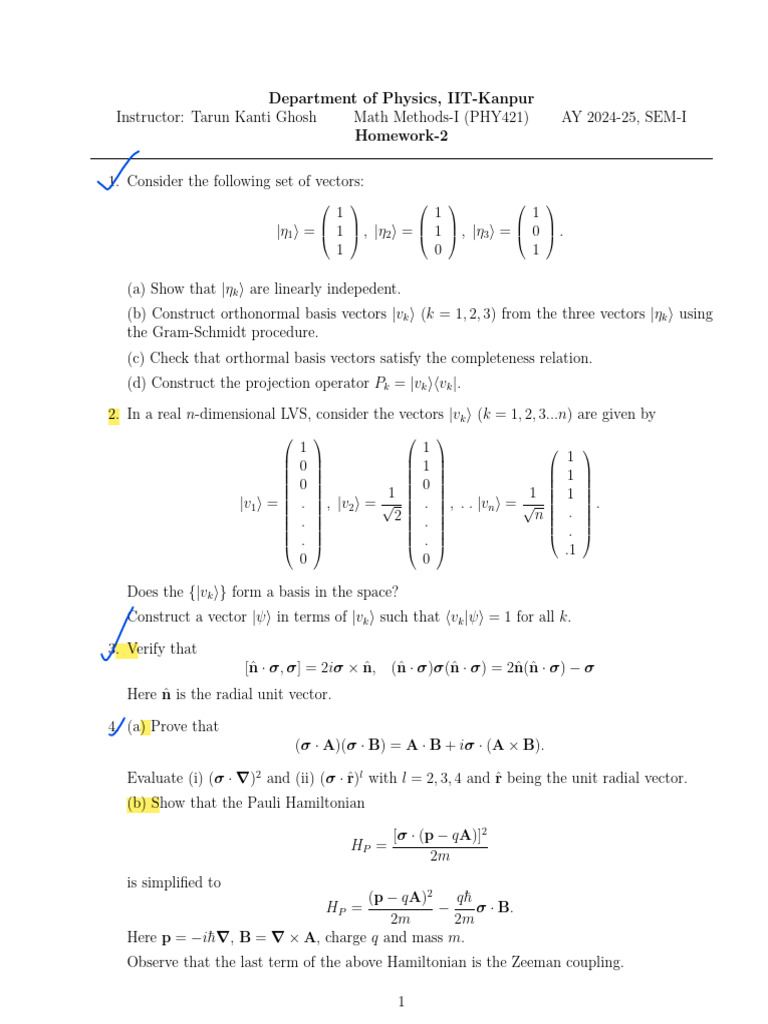 HW 2 | PDF | Matrix (Mathematics) | Eigenvalues And Eigenvectors