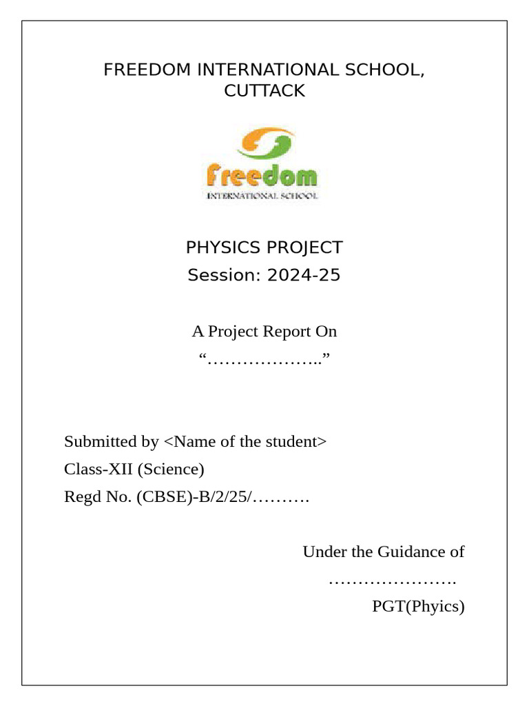 Project Format Phy | PDF