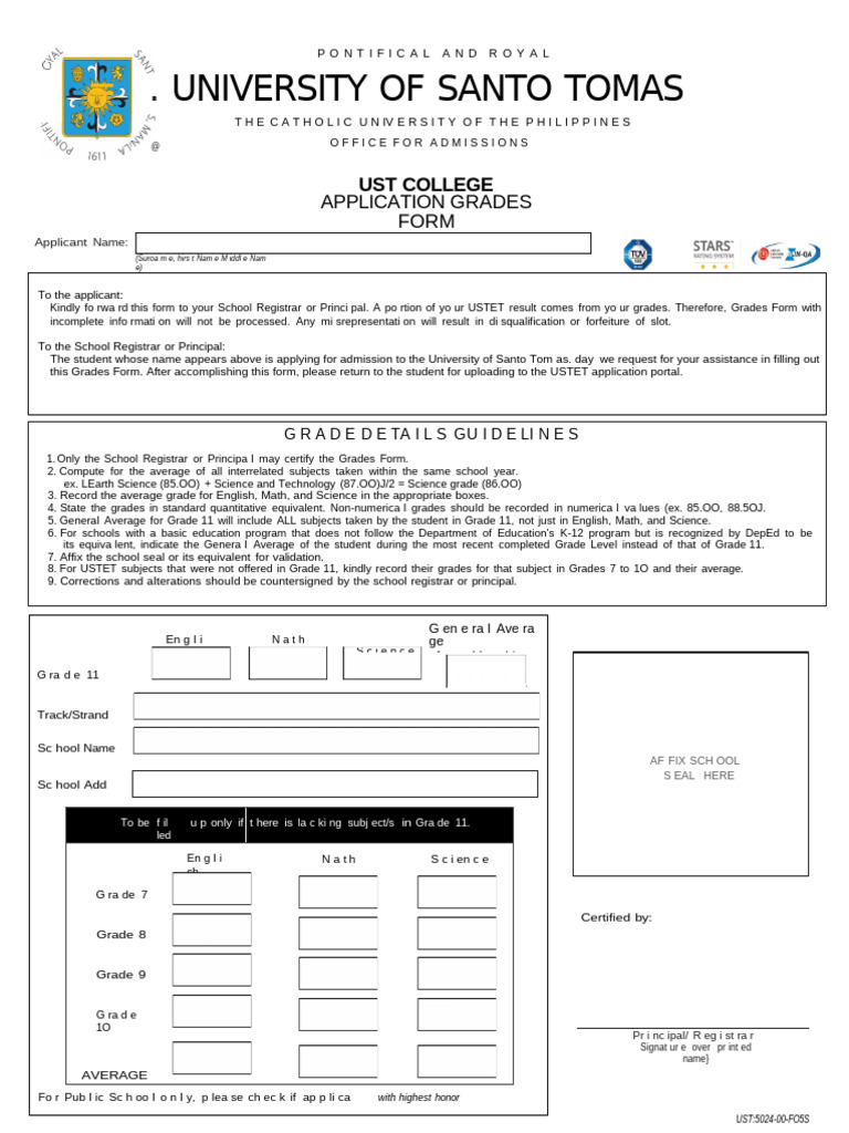 Grades Form College 2022 Final | PDF | Science