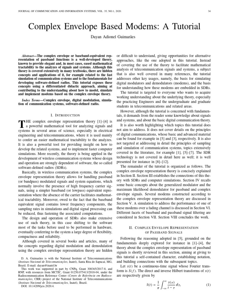 Complex Envelope Based Modems - A Tutorial | PDF | Modulation ...