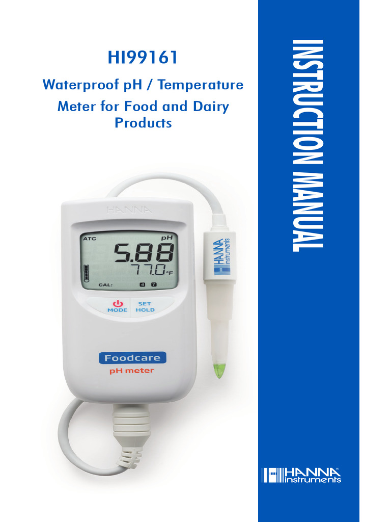 PH Meter HI99161 Hanna-Iran - Com New | PDF | Ph | Calibration