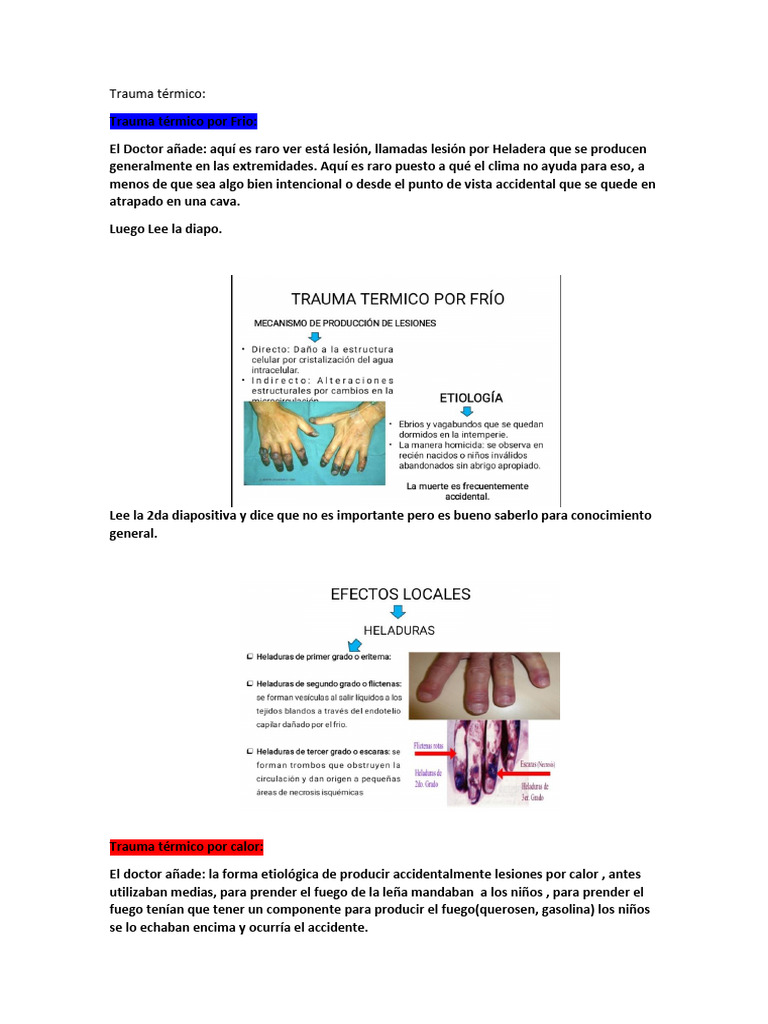 Medicina Legal Trauma Termico | PDF | Quemar | Incendios