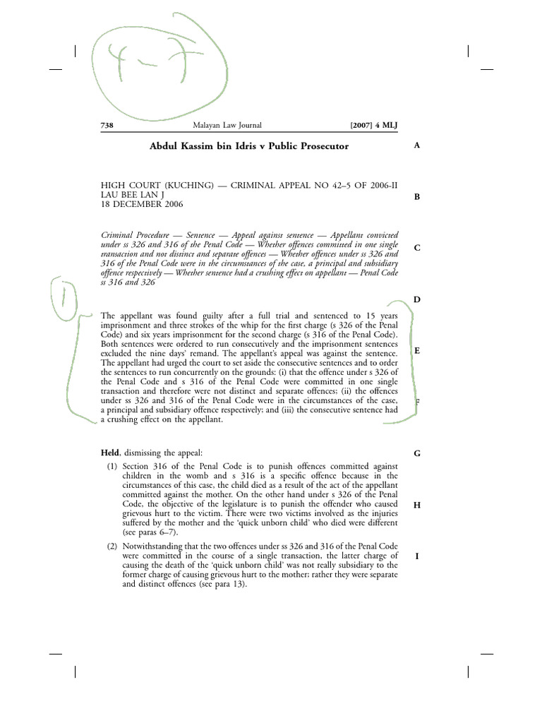 Abdul Kassim Bin Idris V Public Prosecutor - 241109 - 182124 | PDF ...
