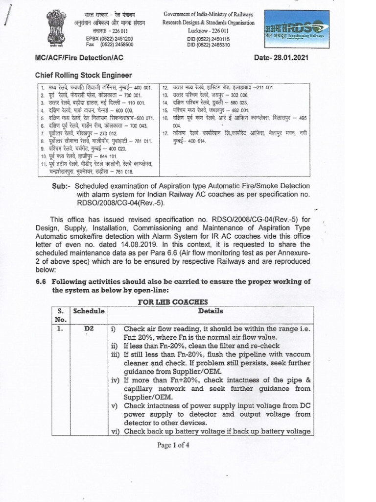 cg-04 Rdso D2 Shedule | PDF