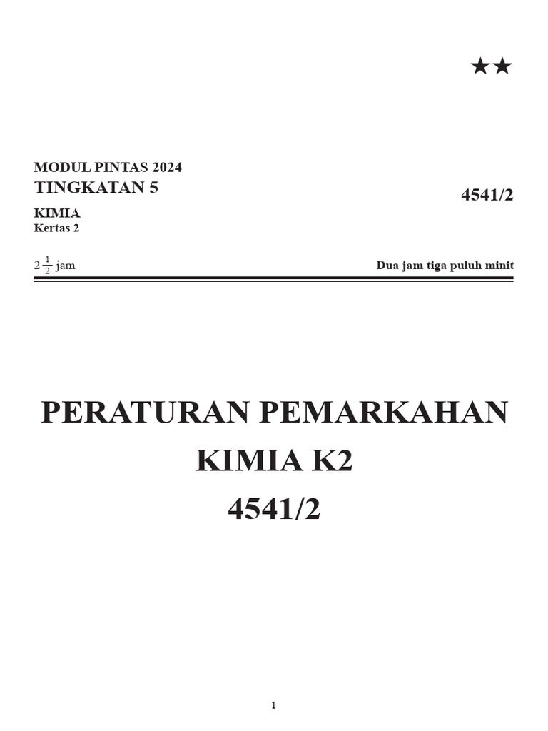 Trial Skema K2 Kimia SPM 2024 - Selangor SET 2 | PDF