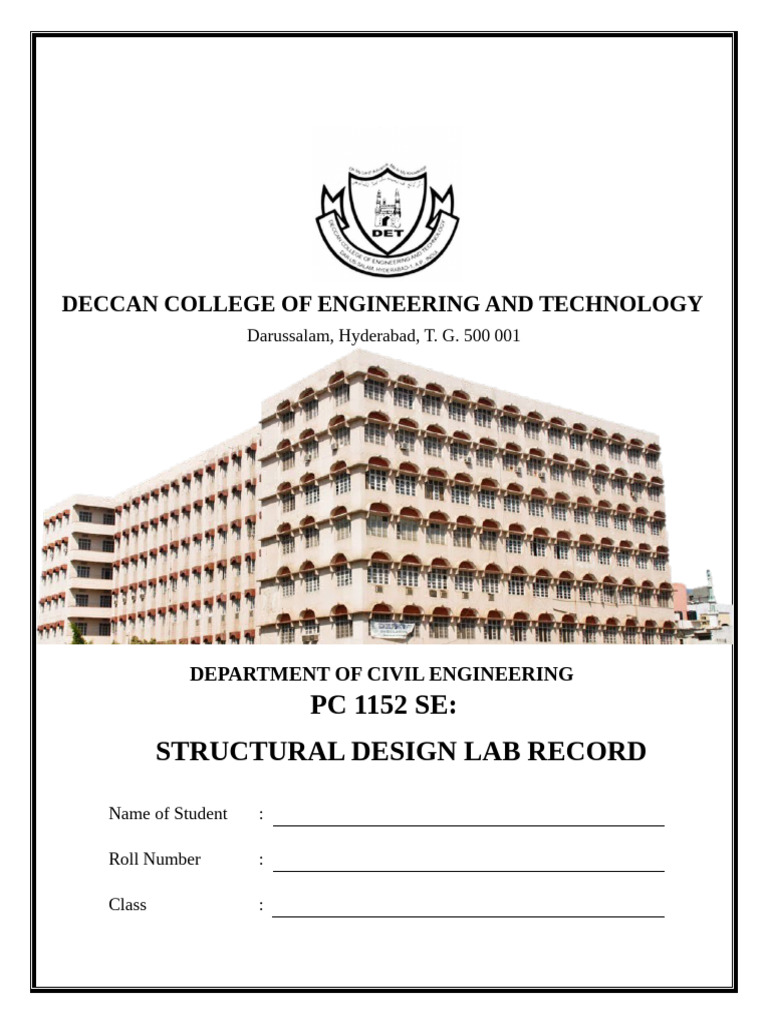 Structural Design Lab Record | PDF