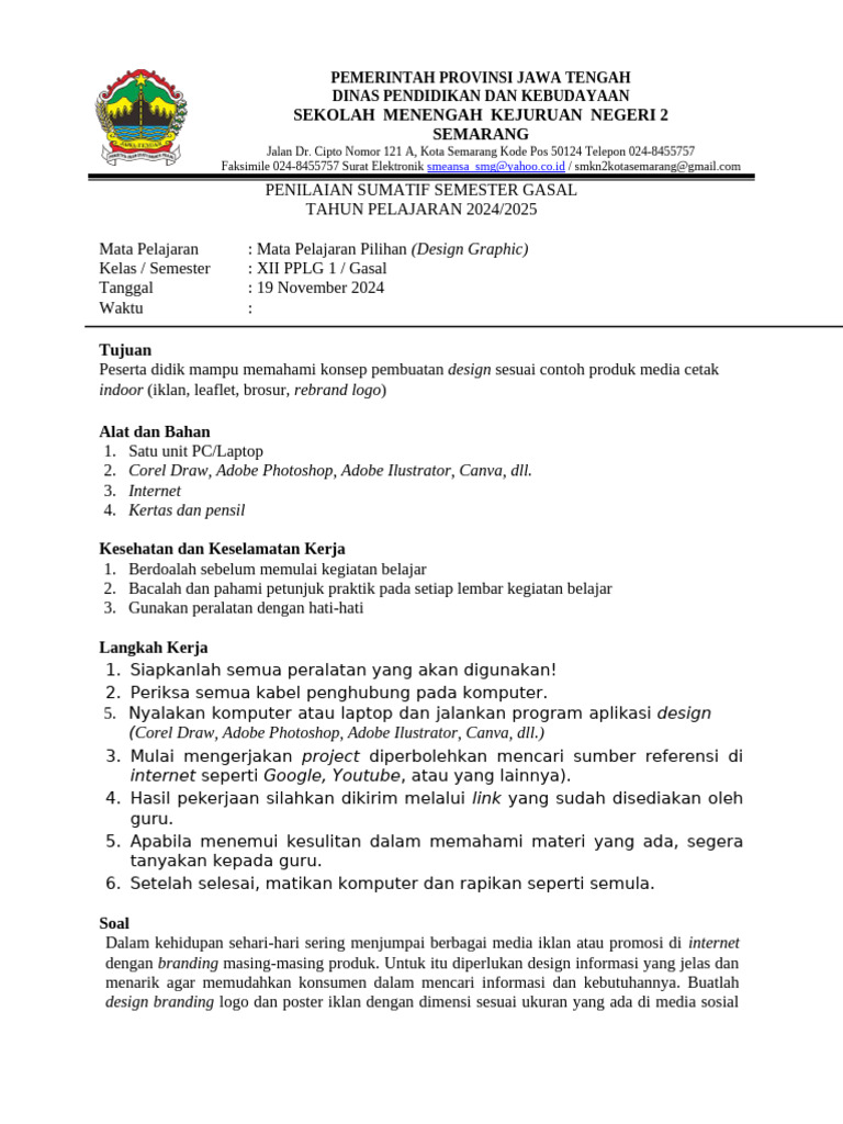 Soal Sumatif Design | PDF