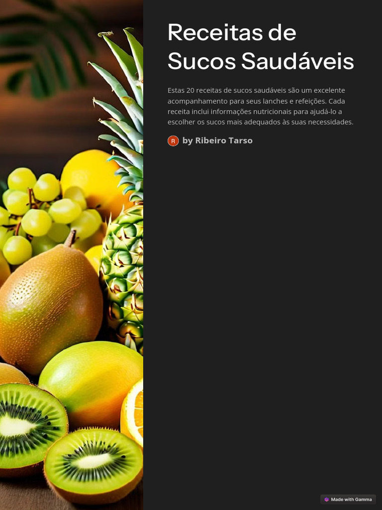 20 Receitas de Sucos Saudáveis | PDF | Suco | Dieta e Nutrição