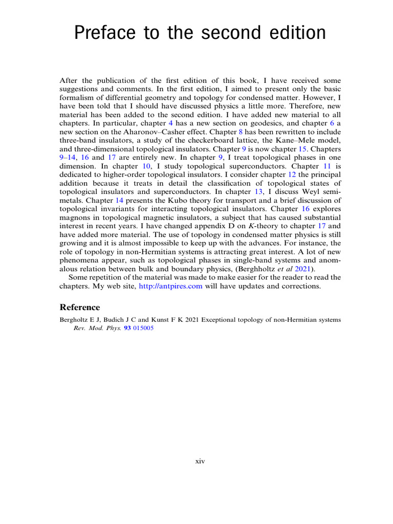 A Brief Introduction To Topology and Differential ... - (Reference) | PDF | Condensed Matter ...