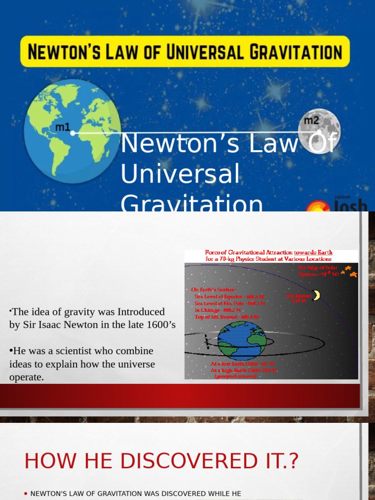 Newton's Law of Universal Gravitation | PDF | Science & Mathematics