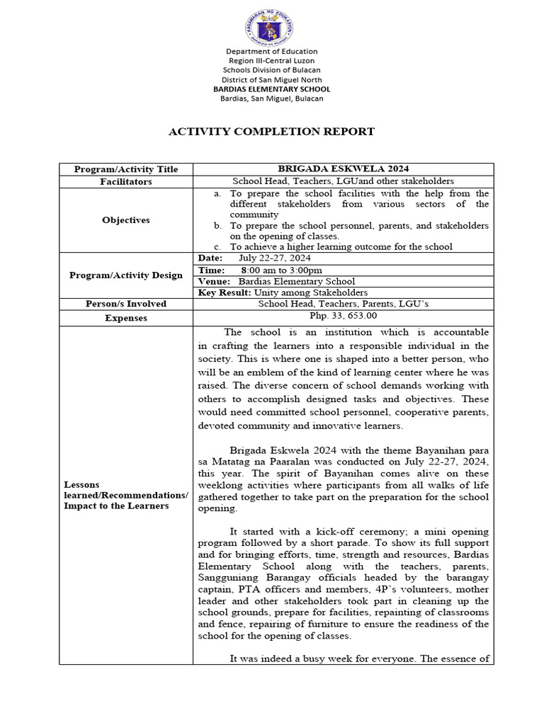 Acr - Brigada 2024 | PDF | Behavior Modification | Learning