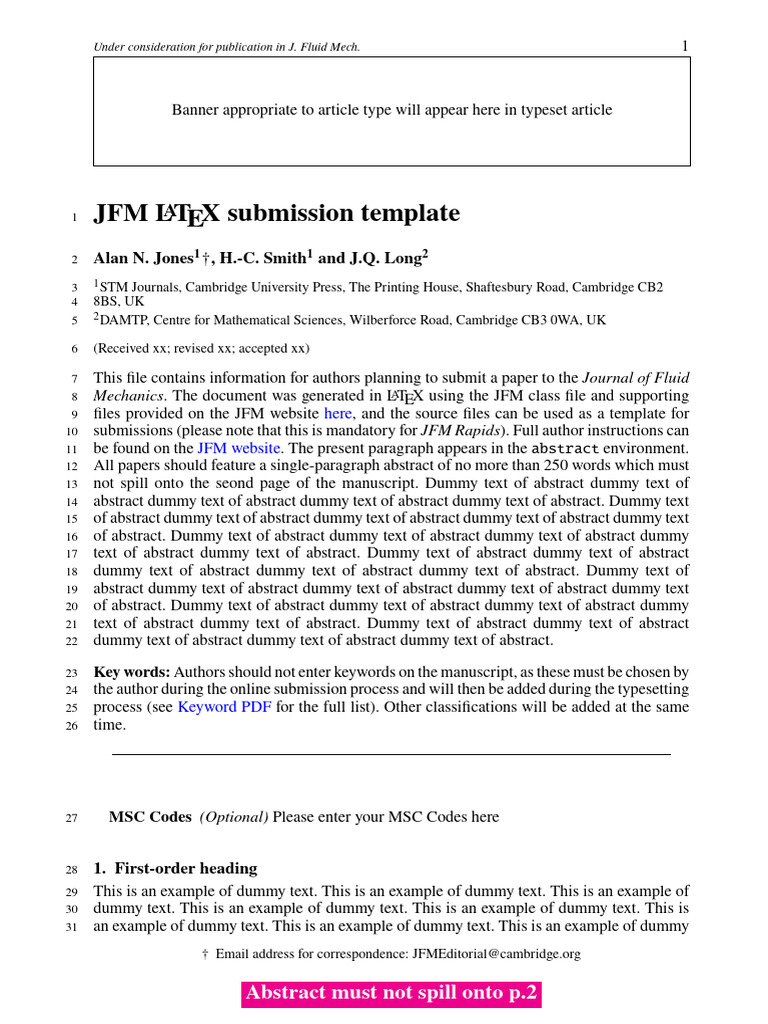 JFM-template | PDF | Algebra | Mathematical Objects