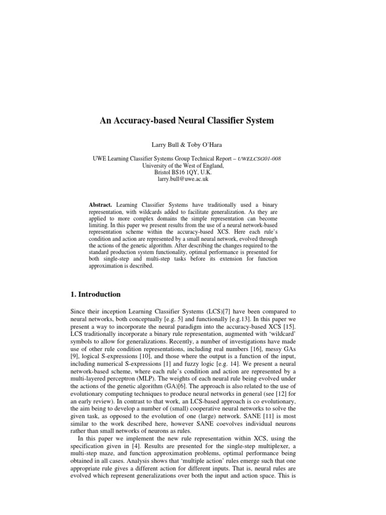 Neural Classifier Accuracy Pdf Artificial Neural Network
