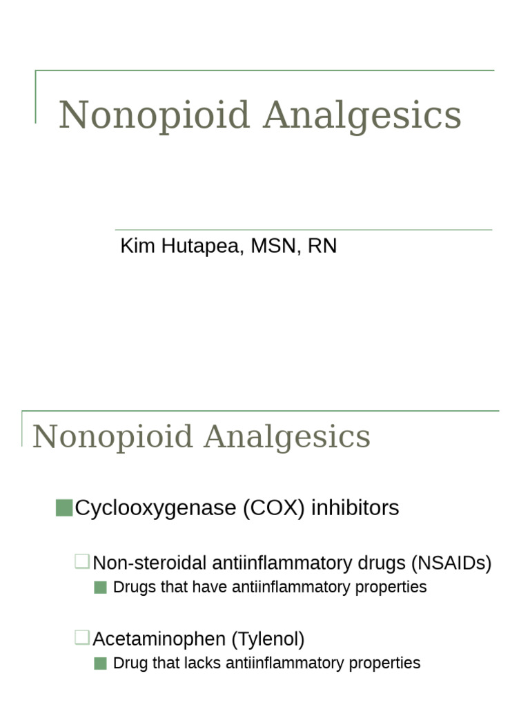 UNRS 113 Drugs Used To Manage Pain and Inflammation Acetaminophen and ...