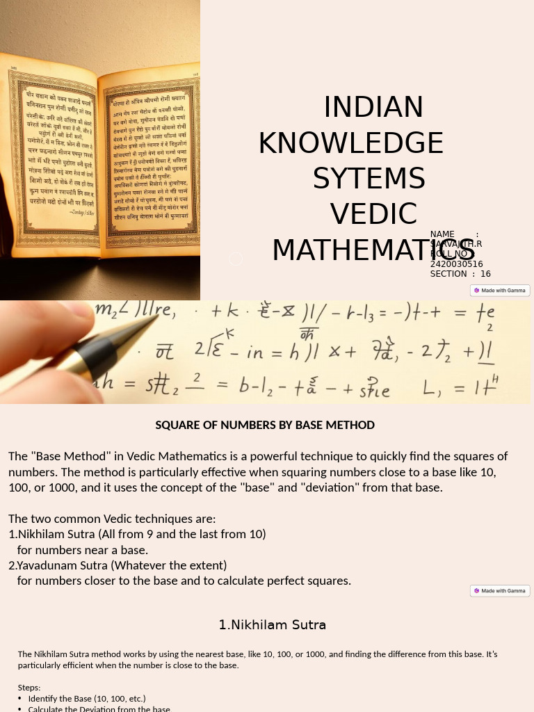 6.SDFGHquare of Numbers by Base Method Vedic Maths | PDF | Numbers ...