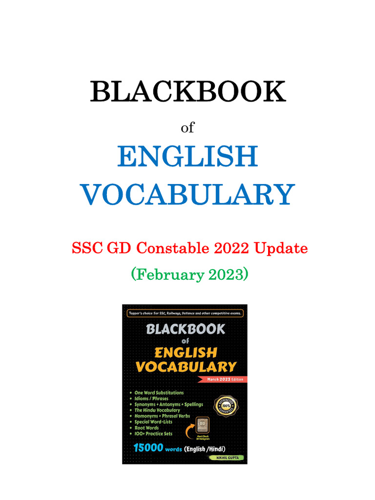 SSC GD Constable 2022 Vocabs Update Qmaths Telegram Channel | PDF