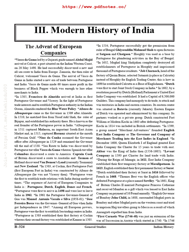 Modern History Ghatnachakra Notes | PDF