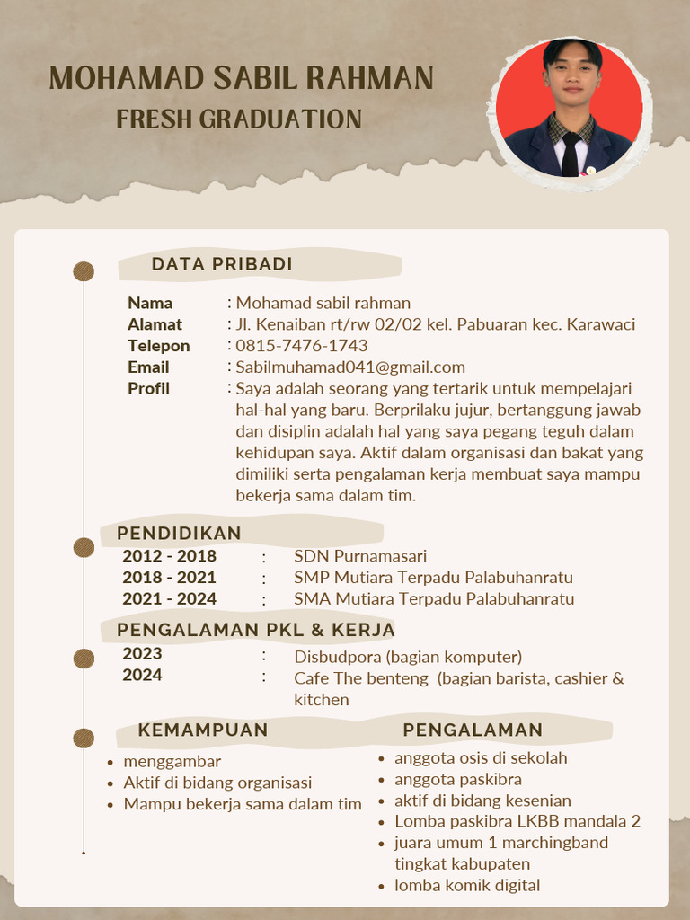 Krem Minimalis CV Lamaran Kerja Resume PDF | PDF