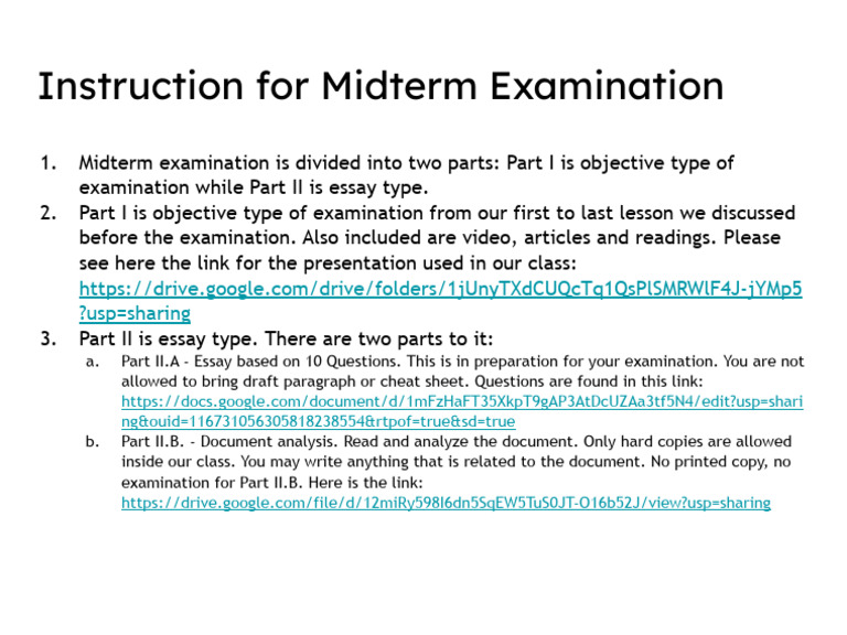 Midterm Exam Instructions and Guidelines | PDF | Computers