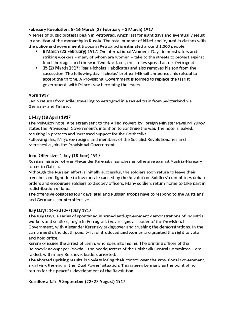 February Revolution Overview: 1917 Events | PDF | Russian Empire ...