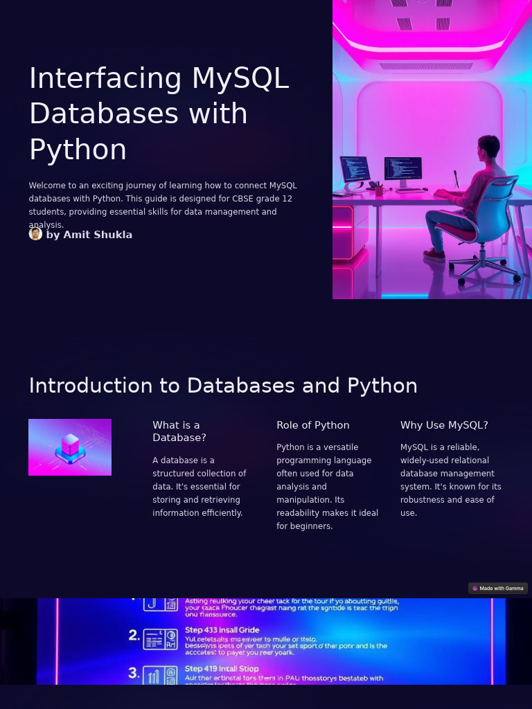 Interfacing MySQL Databases With Python | PDF | Databases | My Sql Interfacing MySQL Databases With Python | PDF | Databases | My Sql
