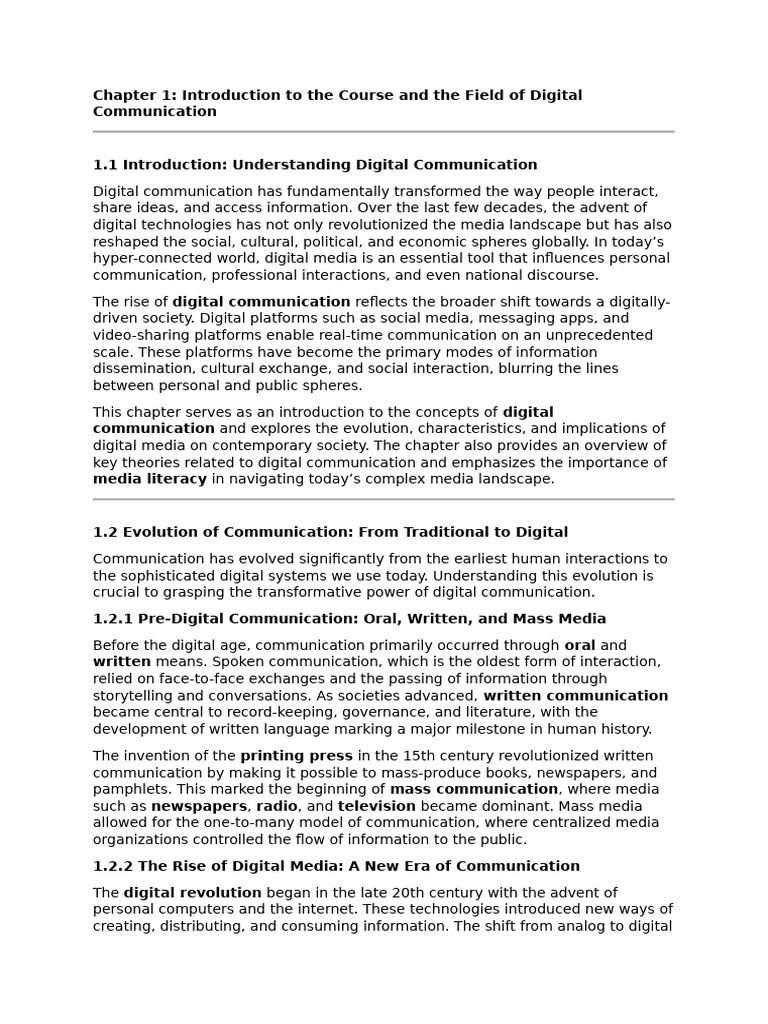 Chapter 1 Introduction To The Course and The Field of Digital ...