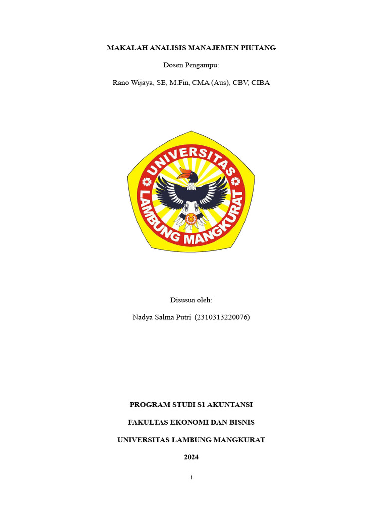 Analisis Perputaran Piutang Perusahaan | PDF