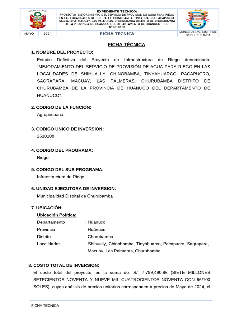 FICHA TÉCNICA Ok Ok Ok | PDF | Presupuesto