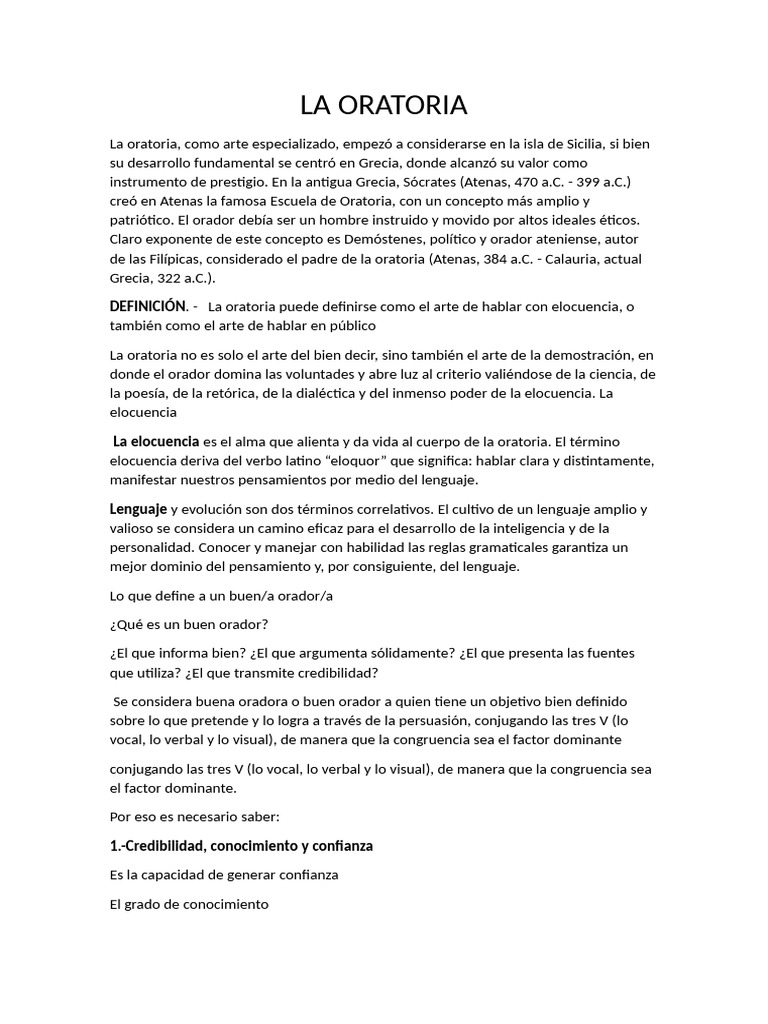La Oratoria 2 | PDF | Hablar en público | Comunicación