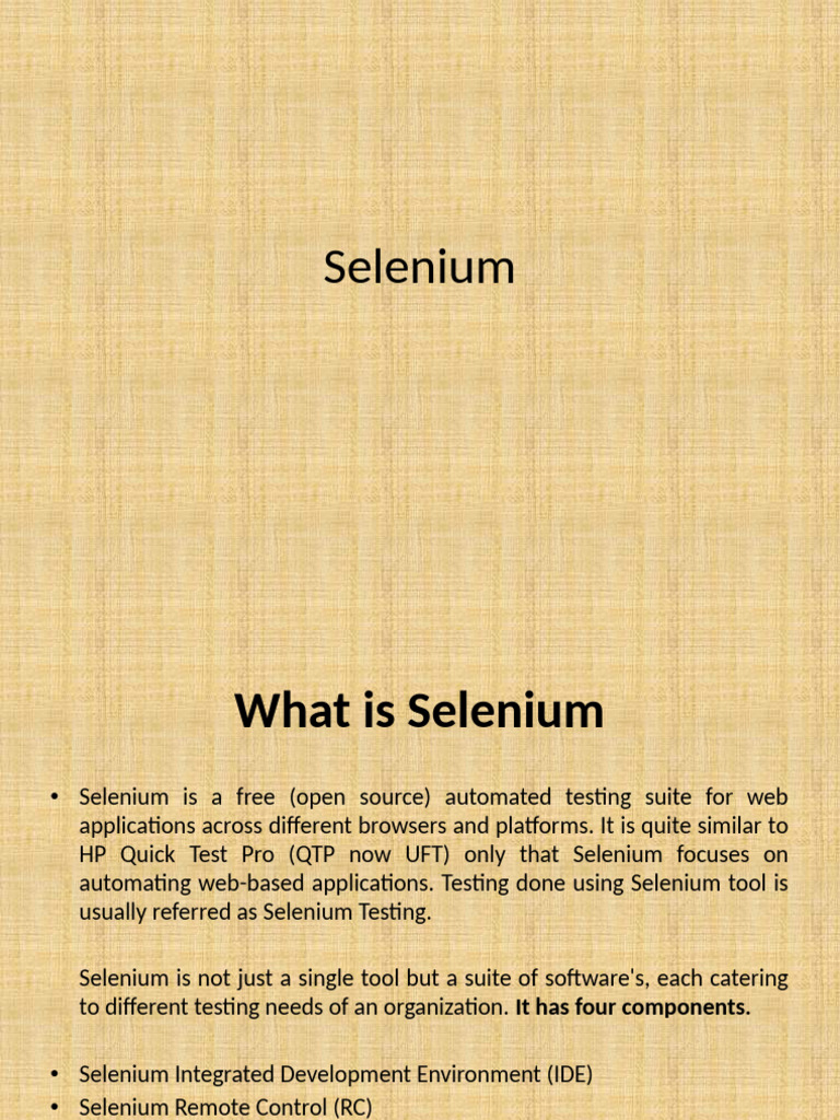 Selenium | PDF | Selenium (Software) | Software Engineering
