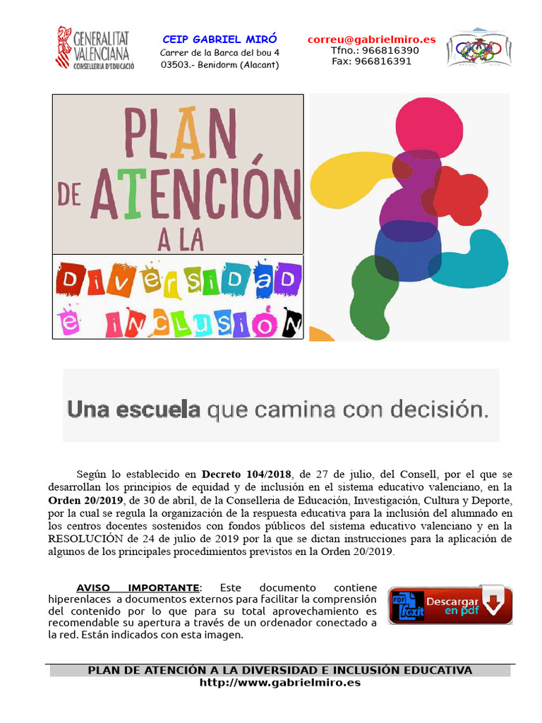 PADIE Decreto 104-2018 | PDF | Inclusión (Educación) | Educación primaria
