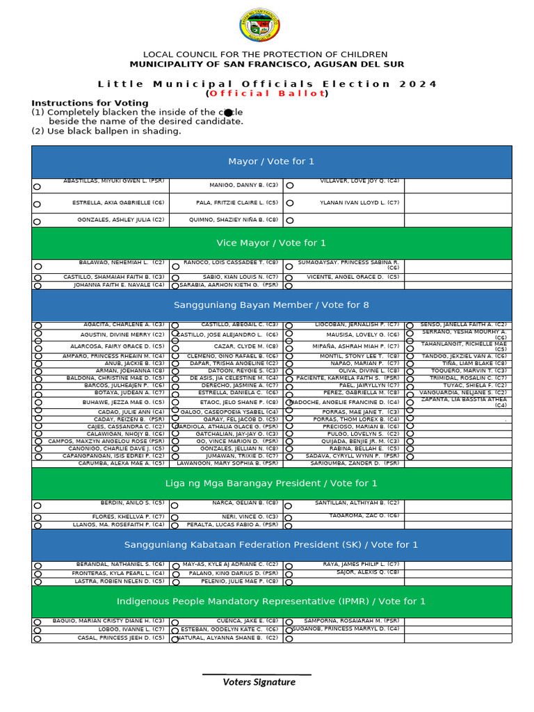2024 Mloe Official Ballot | PDF