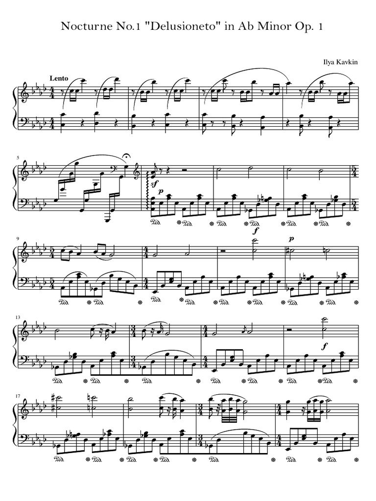 Nocturne No.1 Delusioneto in Ab Major Op. 1 | PDF | Musical ...