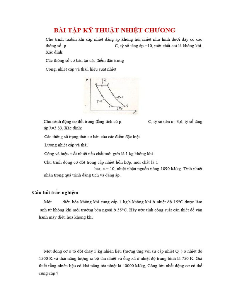 Bai Tap Ky Thuat Nhiet Chuong 3 Gui SV | PDF