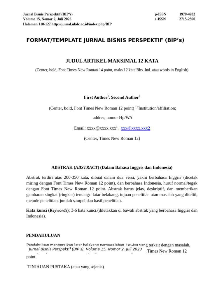 Templated Jurnal BIPS. | PDF | Pengelolaan Keuangan & Uang