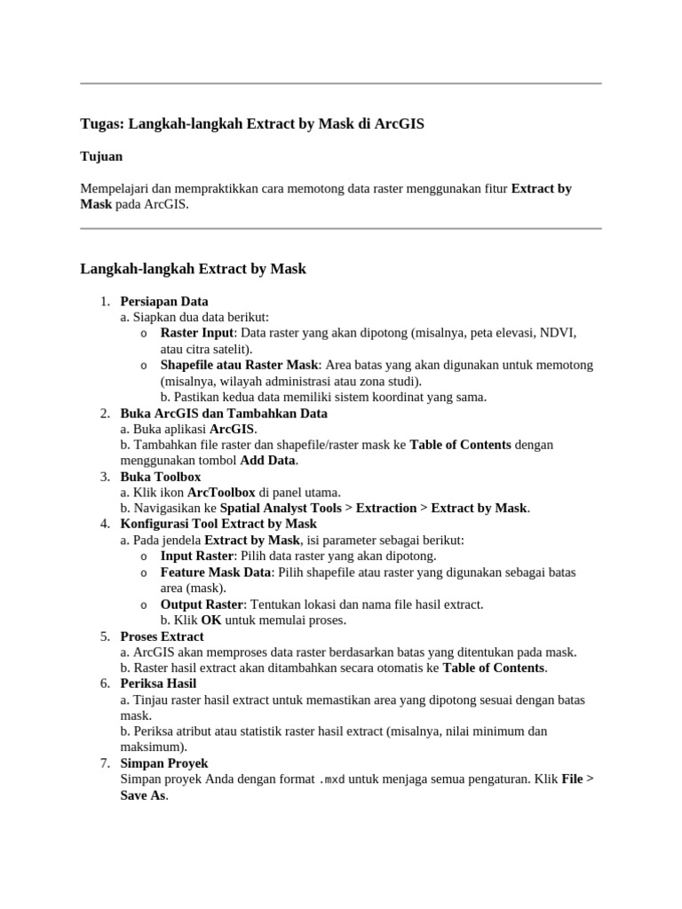 Cara Ekstrak by Mask Arcgis | PDF