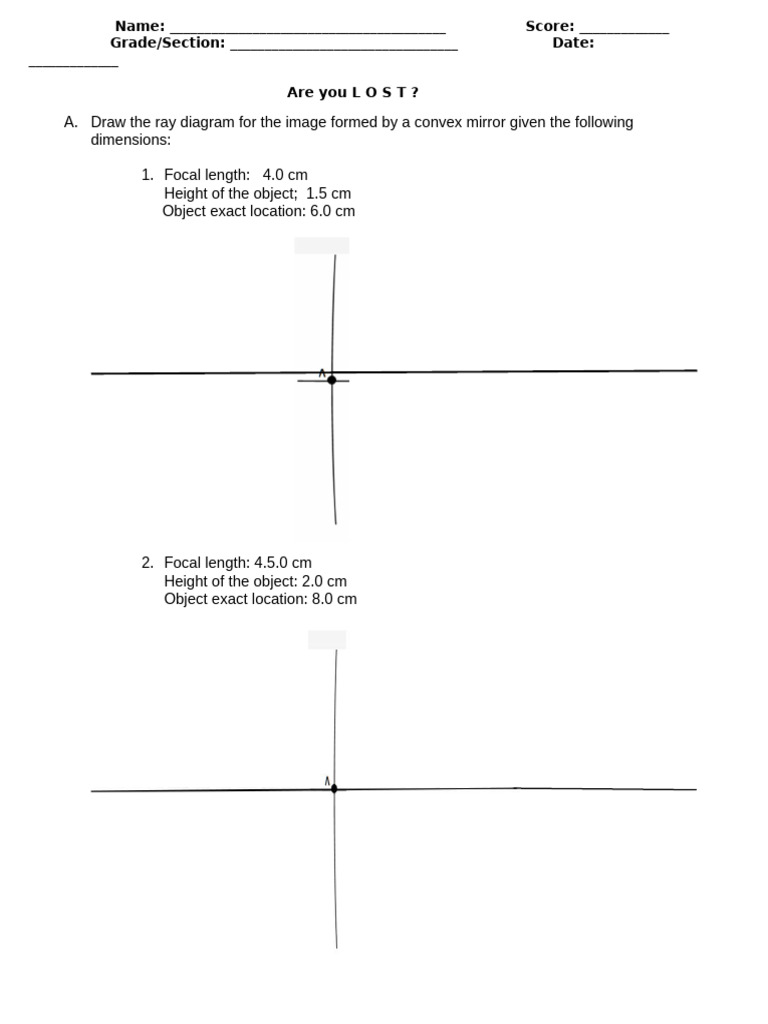 Convex Mirror Ray Diagram Guide | PDF